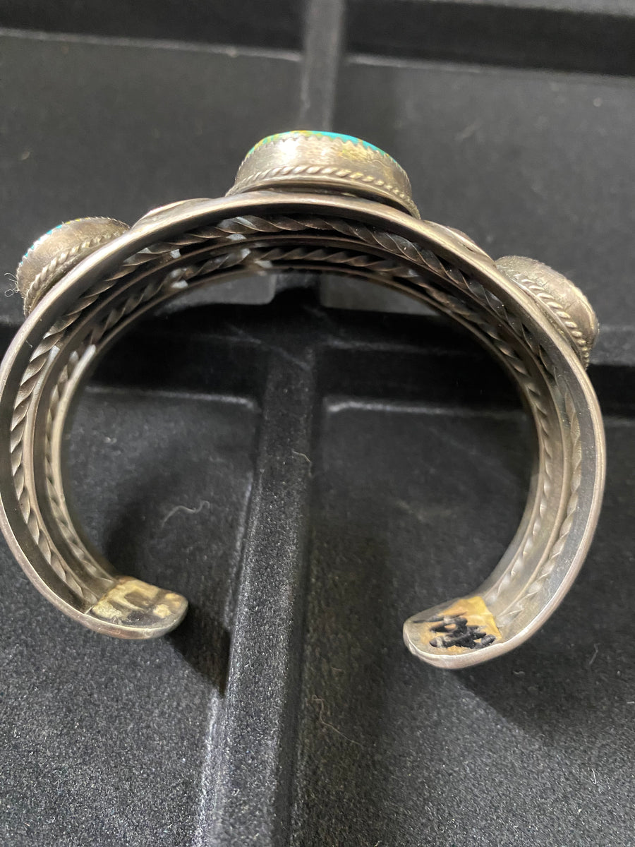 Vintage 3 stones Kingman Bracelet Made by The Buffalo Dances – The ...